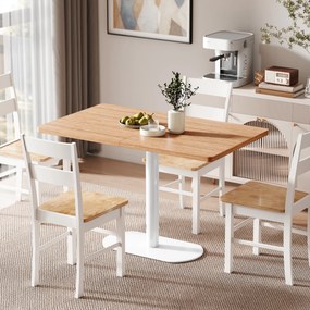 HOMCOM obdélníkový jídelní stůl pro 6 osob, 120 x 70 x 75 cm, kuchyňský stůl s podstavcem a tlustou deskou, dub bílý