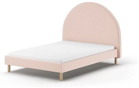 Růžová čalouněná jednolůžková postel s roštem 140x200 cm MOON – Vipack