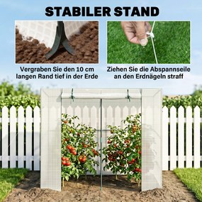 Outsunny skleník s rolovacími dveřmi, 2 okna, zimní skleník z ocelové fólie, skleník na balkon, zahrada, skleník na rajčata s UV ochranou 200x76x170c…