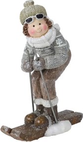 Lyžující dekorační dívka 16 cm