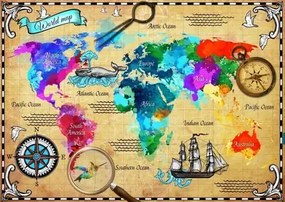 BLUEBIRD Puzzle Barevná mapa světa / 2000 dílků / od 14 let