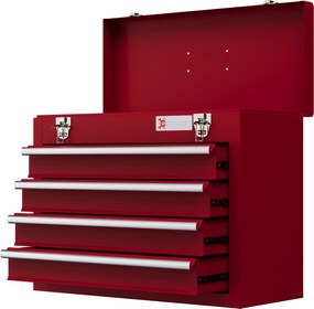 DURHAND box na nářadí prázdný, 51 x 22 x 39,5 cm Box na nářadí se 4 zásuvkami, horní úložný prostor, rukojeť, box na nářadí se zámkem, ocel| Aosom