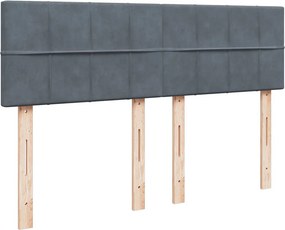 Box spring postel s matrací tmavě šedá 160x200 cm samet 3287783