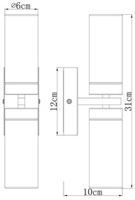 Brilagi - Koupelnové nástěnné svítidlo RAY 2xE14/40W/230V IP44