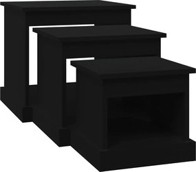 vidaXL Konferenční stolky 3 ks kompozitní dřevo [816489] Barva: Černá