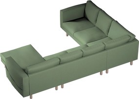 Potah na pohovku IKEA Norsborg rohová, 5-místná se šezlongem barva zelená látka pletený vzor