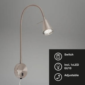 Briloner 2082-012 - LED Nástěnná lampa COMFORT LIGHT 1xGU10/5W/230V matný chrom
