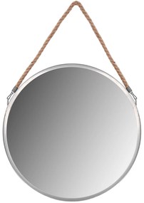 Tutumi - Kulaté zrcadlo 40cm s řemínkem KLMH-0410S-1, stříbrná, HOM-05630