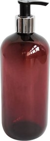 Dávkovač na mýdlo 500 ml hnědý s černo-stříbrnou pumpičkou BELA