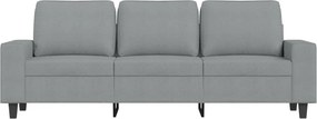 3místná pohovka s podnožkou světle šedá 180 cm textil 3201151