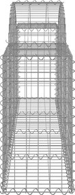 Klenuté gabionové koše 7 ks 200x30x60/80 cm pozinkované železo 3146073