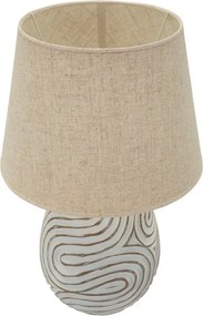 Krémová stolní lampa z polyresinu s textilním stínidlem (výška 55 cm) Oblix – Mauro Ferretti