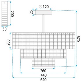 Toolight Závěsné osvětlení Crystal Modern D17 APP1678-8CP šedé