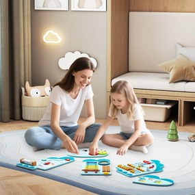 Costway Dinosaur Activity Wall pro batolata 11-in-1 Montessori
