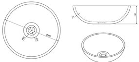 Sapho - Umyvadlo na desku PRIORI pr. 42 cm keramika/zelená