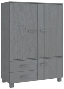 vidaXL Šatní skříň HAMAR tmavě šedá 99 x 45 x 137 cm masivní borovice