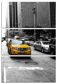 Obraz na plátně - Taxi z New Yorku - obdélník 7927ČB (90x60 cm  )