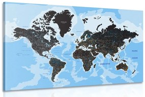 Obraz moderní mapa světa - 90x60 cm
