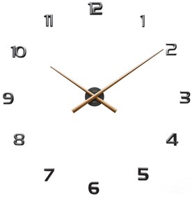 JVD Černo-zlaté designové  nástěnné nalepovací hodiny JVD HT465.6
