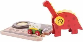 Bigjigs Rail Dinosauří jeřáb / od 3 let / 4 dílky