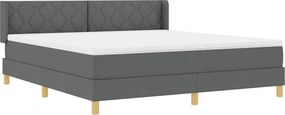 Postel s boxspringem s čelo Tmavě šedá 200 x 180 cm textil 3341371