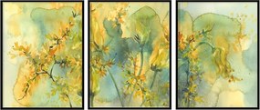 Obraz Plakát V Rámu 53x73 cm Triptych Sada 3 obrazů Sada Květiny P1888