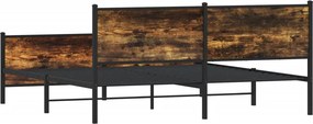 Kovový rám postele bez matrace kouřový dub 180 x 200 cm 3301355