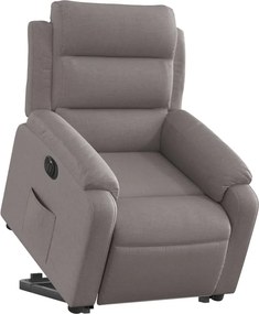 Elektrické zvedací polohovací křeslo taupe textil 3205012