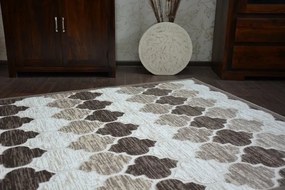 Kusový koberec ACRYLOVY YAZZ 3766 tmavě béžový / hnědý trellis