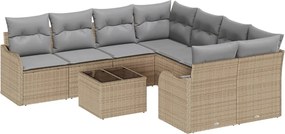 Sada zahradních pohovek 9 ks 8-Počet míst Beige a šedá 3354309