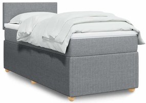 Box spring postel s matrací světle šedá 90x190 cm textil 3289604