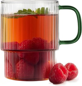 Zelené skleněné hrnky v sadě 2 ks na cappuccino 350 ml Livio – Vialli Design
