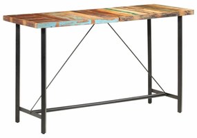 Barový stůl masivní dřevo / ocel Dekorhome Recyklované dřevo