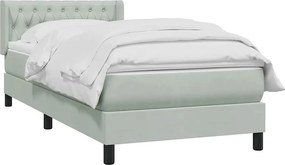 Box Spring Postel s matrací Světle šedá 90x220 cm Samet 3318393