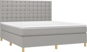 Box spring postel s matrací světle šedá 160 x 200 cm textil 3142665