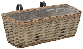Květináč na balkon 2 ks proutěný s PE výstelkou 40 cm 246828