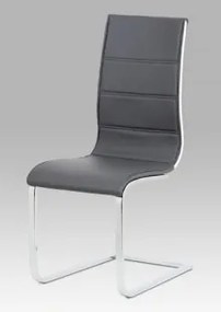 Autronic Jídelní židle, šedá koženka, bílý lesk, chrom  WE-5030 GREY