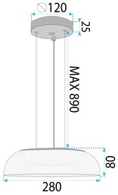 Toolight Závěsné LED osvětlení E53 APP1691-1PC zlaté