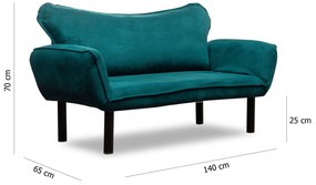 Atelier del Sofa 2-místná pohovka Chatto - Petrol Blue, Modrá