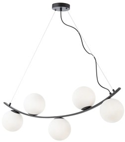 Smarter 01-2722 závěsné svítidlo Volley, matně černé, 5xE14, 94cm