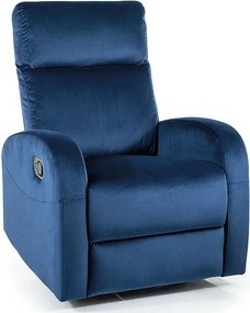Polohovací křeslo Olimp Velvet tmavě modré