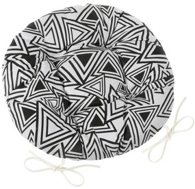Bellatex Sedák Adéla kulatý prošívaný Trojúhelníky černá, 40 cm
