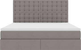 Postel s úložným prostorem a matrací Taupe 180 x 200 cm textil 3371925