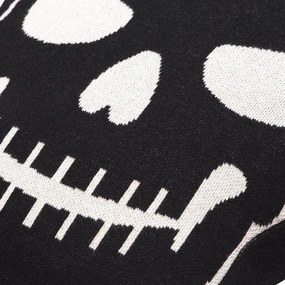 SCANquilt pletený polštářek SKULL černobílá vánoční dekorace