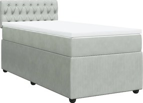 Box spring postel s matrací světle šedá 90x190 cm samet 3289920