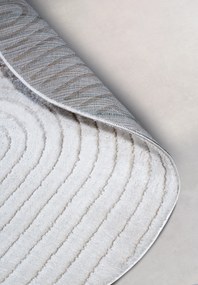 ELLE Decoration, Kusový koberec New York 106203 White kruh, 200x200 (průměr) kruh, bílá, chodba / předsíň