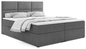 ANASTÁZIE čalouněná postel 180 + topper, šedá