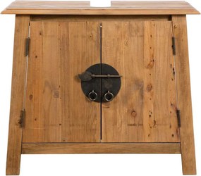 Koupelnová skříňka pod umyvadlo masivní borové dřevo 70x32x63cm 246035
