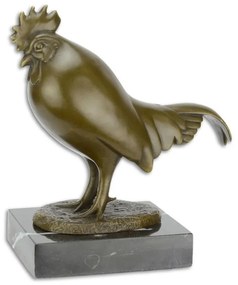 Bronzová socha soška - KOHOUT zvířecí figurína