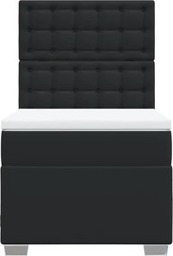 Box spring postel s matrací černá 90x200 cm umělá kůže 3293004
